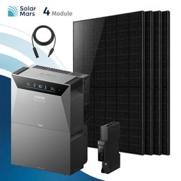 Solarmars&reg; 2000W Balkonkraftwerk mit Speicher,Anker SOLIX Solarbank 4 E5000 Pro + 1xBP5000 Erweiterungsakku, 4x500W Solarmodule - Ohne Halterung