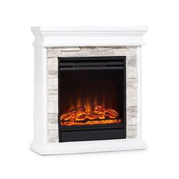 Klarstein Nevis Peak Elektrischer Kamin 1800 W Heizfunktion 10 bis 30 &deg;C Fernbedienung Wei&szlig;