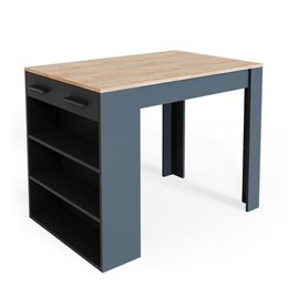 VICCO Esszimmertisch, Anthrazit, Honigeiche, Holzwerkstoff, 3 F&auml;cher, 1 Schubladen, Rechteckig,Rechteckig, 67x77.5x100 cm, Esszimmer, Tische, Esstische