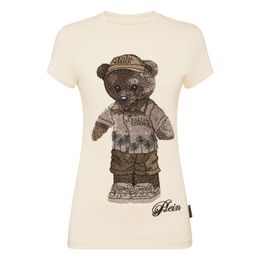 Philipp Plein Cotton Sexy Pure Fit T-Shirt Teddy Beach Crystal