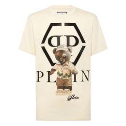 Philipp Plein Round Neck T-Shirt Crystal Teddy Bear