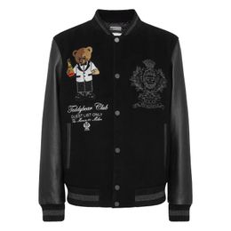 Philipp Plein Leder-Bomber Teddy