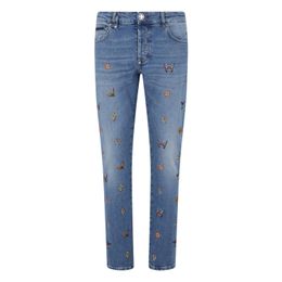 Philipp Plein Embroidered Super Straight Cut Jeans