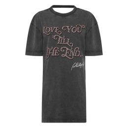 Philipp Plein Open Back T-Shirt Dress Love Plein