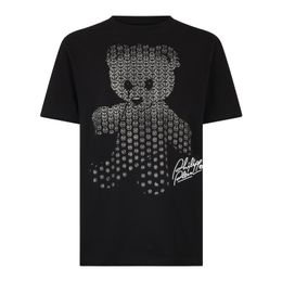 Philipp Plein Round Neck T-Shirt Teddy Strass Teddy Bear