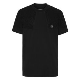 Philipp Plein Round Neck T-Shirt Jacquard Crest Cut