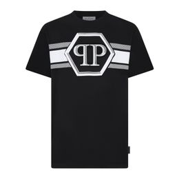 Philipp Plein Round Neck T-Shirt Hexagon Line