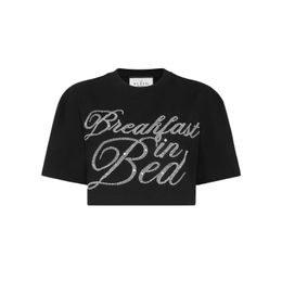 Philipp Plein Cropped T-Shirt Breakfast In Bed Crystal