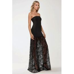 H&uuml;ftlanges Bodycon-Kleid ohne Tr&auml;ger mit Spitzen-Details