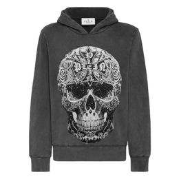 Philipp Plein Washed Hoodie Sweatshirt Baroque Skull