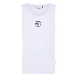 Philipp Plein Cotton Tank Top Hexagon