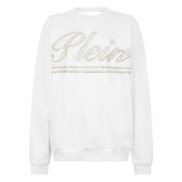 Philipp Plein Washed Open Back Sweatshirt Strass Signature