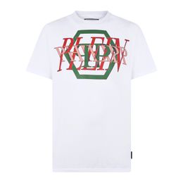 Philipp Plein Round Neck T-Shirt Logo Hexagon