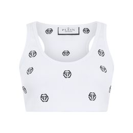 Philipp Plein Ribbed Mini Tank Top Monogram Monogram