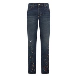 Philipp Plein Super Straight Cut Jeans Paint