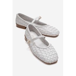 Yevora Leder Geflochtener Riemen Ballerina