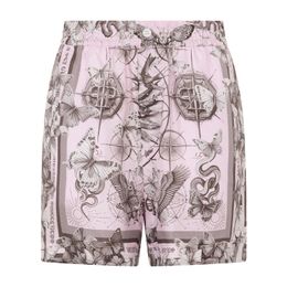 Philipp Plein Silk Shorts Butterfly Tattoo