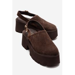 Caldris Leder Plateausandale