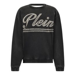 Philipp Plein Round Neck Sweatshirt Spiderweb Strass