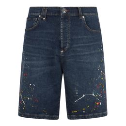 Philipp Plein Denim Shorts Paint