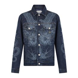 Philipp Plein Denim Trucker Jacket Jacquard Monogram