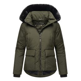 Marikoo Damen Winterjacke kurz mit Kunstfell & Teddyfutter &ndash; Morinaa