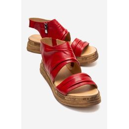 Lunas Leder Side-Zip Flach Absatz Sandale