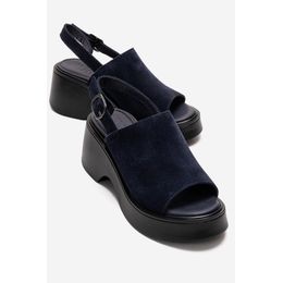 Power Leder Plateau Keilabsatz Sandalen (Women)