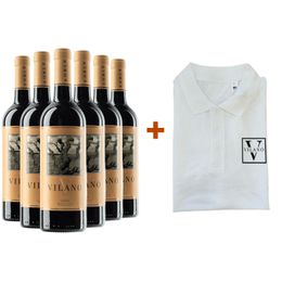 Bodegas Vilano Roble Ribera del Duero DO-Paket + Wei&szlig;es Poloshirt Tempranillo 2025 Trocken - Kastilien und Le&oacute;n &ndash; Probierpaket DOP