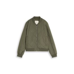 Tom Tailor Denim Damen Steppjacke mit Bomberkragen, gr&uuml;n, Uni, Gr. XXL