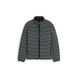 Tom Tailor Herren Lightweight Hybrid Steppjacke mit Stehkragen, gr&uuml;n, Uni, Gr. XXL