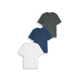 Tom Tailor Herren Basic T-Shirts im 3er-Pack, gr&uuml;n, Uni, Gr. XXL