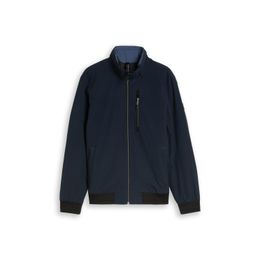 Tom Tailor Herren Blouson Jacke mit verstaubarer Kapuze, blau, Uni, Gr. XXL