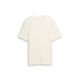 Tom Tailor Denim Herren T-Shirt aus Baumwolle, wei&szlig;, Uni, Gr. XXL