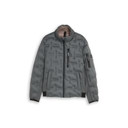 Tom Tailor Herren Hybrid Steppjacke mit verstaubarer Kapuze, gr&uuml;n, Uni, Gr. S