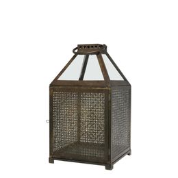 Chic Antique Eisen Laterne mit Glasdach H50/L28/B28 cm skandinavische Deko Online Shop