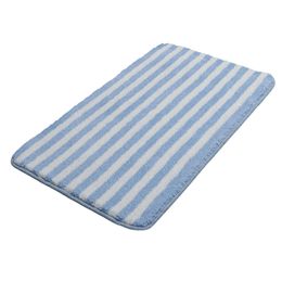 Badematte OTTO HOME "Streifen, Badvorleger, Badezimmer Teppich", blau, wei&szlig;, H:12mm, Polyester, Badematten, Badematte, Scandi, gestreift, Badteppich, Badematten