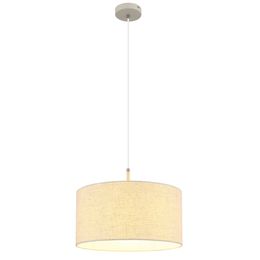 Globo LIGHTING H&auml;ngeleuchte "DELEON", sandfarben matt, 1, &Oslash; 40cm H: 120cm, 1 Stk., Leuchten, H&auml;ngeleuchte sandfarben matt mit Creme-Textilschirm, k&uuml;rzbar, H&auml;ngeleuchte
