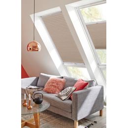 Dachfensterplissee SUNLINES "StartUp Style Honeycomb VD", beige (sand, wei&szlig;), B:61,3cm H:141,7cm, Obermaterial: 100% Polyester, Plissees, mit F&uuml;hrungsschienen
