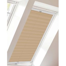 Dachfensterplissee SUNLINES "StartUp Style Crepe", beige (sand, wei&szlig;), B:117,3cm H:121,5cm, Obermaterial: 100% Polyester, Plissees, mit F&uuml;hrungsschienen