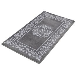 Badematte OTTO HOME "Dafna, Badteppich, Badvorleger, Badezimmer Teppich", grau, H:12mm, Polyester, Badematten, Badematte, Orient-Optik, Vintage Design