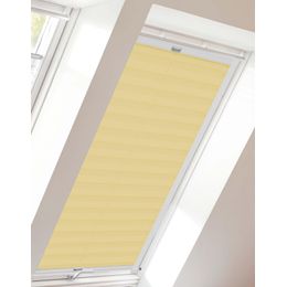 Dachfensterplissee SUNLINES "StartUp Style Crepe", gelb (gelb, wei&szlig;), B:97,4cm H:115,9cm, Obermaterial: 100% Polyester, Plissees, mit F&uuml;hrungsschienen