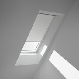 Verdunklungsrollo Velux "DKL PK06 1025SWL", wei&szlig; (wei&szlig;, wei&szlig;), PK06, stufenlos positionierbar, Aluminium, Polyester, Rollos, Verdunklungsrollo, wei&szlig;e F&uuml;hrungsschienen & Griffleiste