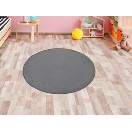 Kinderteppich "SITZKREIS", grau, H:5mm &Oslash;:100cm, Polyamid, PRIMAFLOR-IDEEN IN TEXTIL, Teppiche, Kinderteppich, Spielteppich ideal im Kinderzimmer