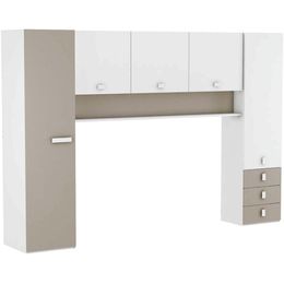Bettaufsatz Demeyere Group, beige (wei&szlig;, ton), B:304cm H:203cm T:53,5cm, Holzwerkstoff, M&ouml;belaufs&auml;tze