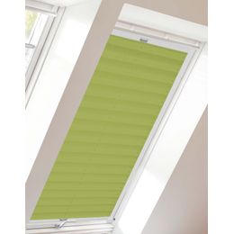 Dachfensterplissee SUNLINES "StartUp Style Crush", gr&uuml;n (limette, wei&szlig;), B:117,4cm H:115,9cm, Obermaterial: 100% Polyester, Plissees, mit F&uuml;hrungsschienen