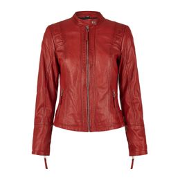 Lederjacke 7eleven "SELINNY", Damen, Gr. 34, rot, Obermaterial: 100% Lammleder LEL. Futter: 100% Polyester PES., slim fit, Jacken, mit Paspeln