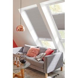 Dachfensterplissee SUNLINES "StartUp Style Honeycomb TL", grau (grau, wei&szlig;), B:117,3cm H:141,7cm, Obermaterial: 100% Polyester, Plissees, mit F&uuml;hrungsschienen
