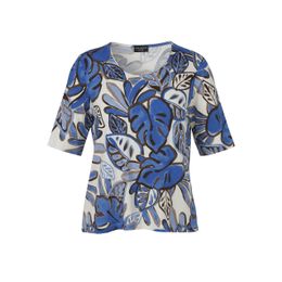 T-Shirt Via Appia Due "Via Appia Due Edles Viskose-Jersey Shirt mit Allover-Print", Damen, Gr. 46, cobalt multicolor, Obermaterial: 94% Viskose CV. 6% Elasthan EL., regular fit, Rundhals, Shirts T-Shirt, Gro&szlig;e Gr&ouml;&szlig;en