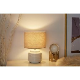PAULEEN Tischleuchte "Bright Soul", beige (hellbeige), 1, &Oslash; 18cm H: 29,5cm, 1 Stk., Leuchten, E14, max. 20W E14, Creme/Beige, 230V, Stoff/Keramik, Tischleuchte